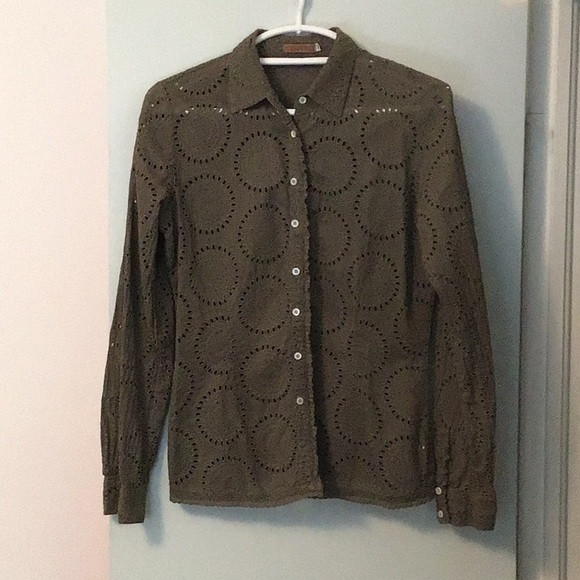 Johnny Was | Tops | Johnny Was Eyelet Button Down Shirt | Poshmark